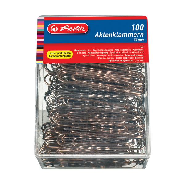 GIANT PAPER CLIPS 75MM 100PCS/BOX CORRUG.COPPER - PBS Station