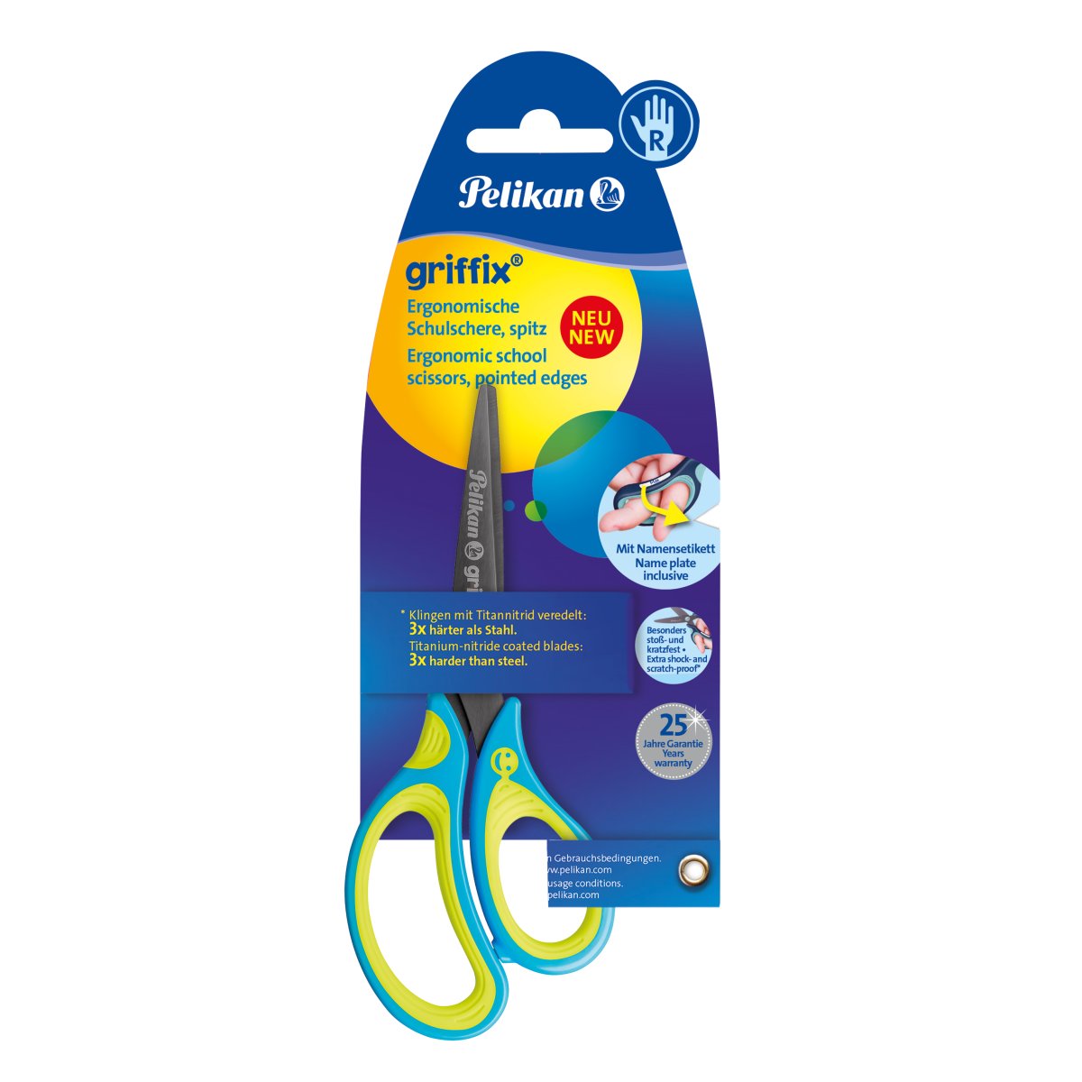 GRIFFIX® SCISSORS NEON FRESH BLUE RIGHTHAND - PBS Station